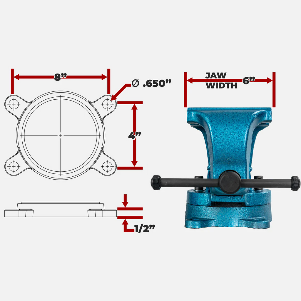 Shop Fireball Tool 6” Jaw Forged Bench Vise | Canada Welding Supply