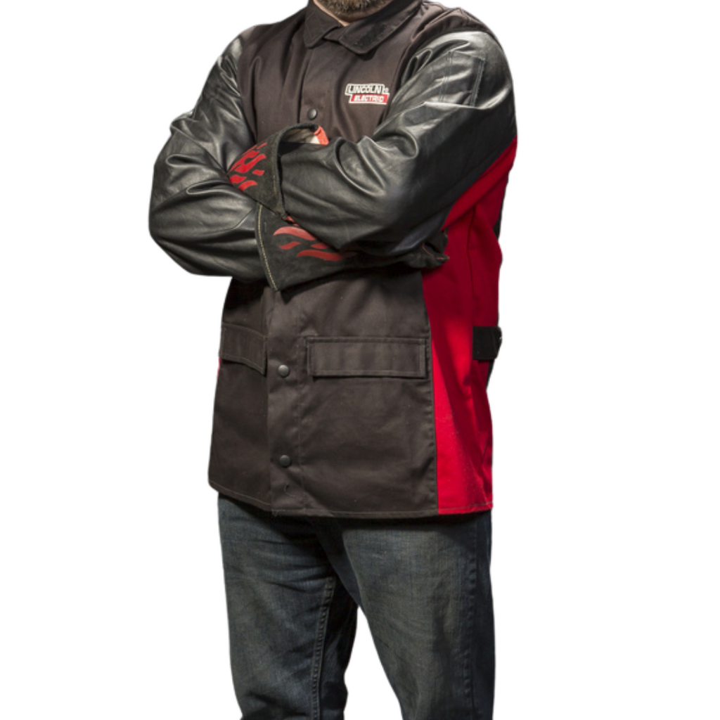 Shop Lincoln Electric Shadow Grain Leather Sleeved Welding Jacket ...