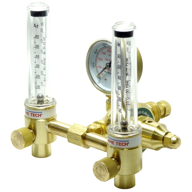 Shop Flame Tech Dual Flowmeter Regulator - CGA 580 | Canada Welding Supply